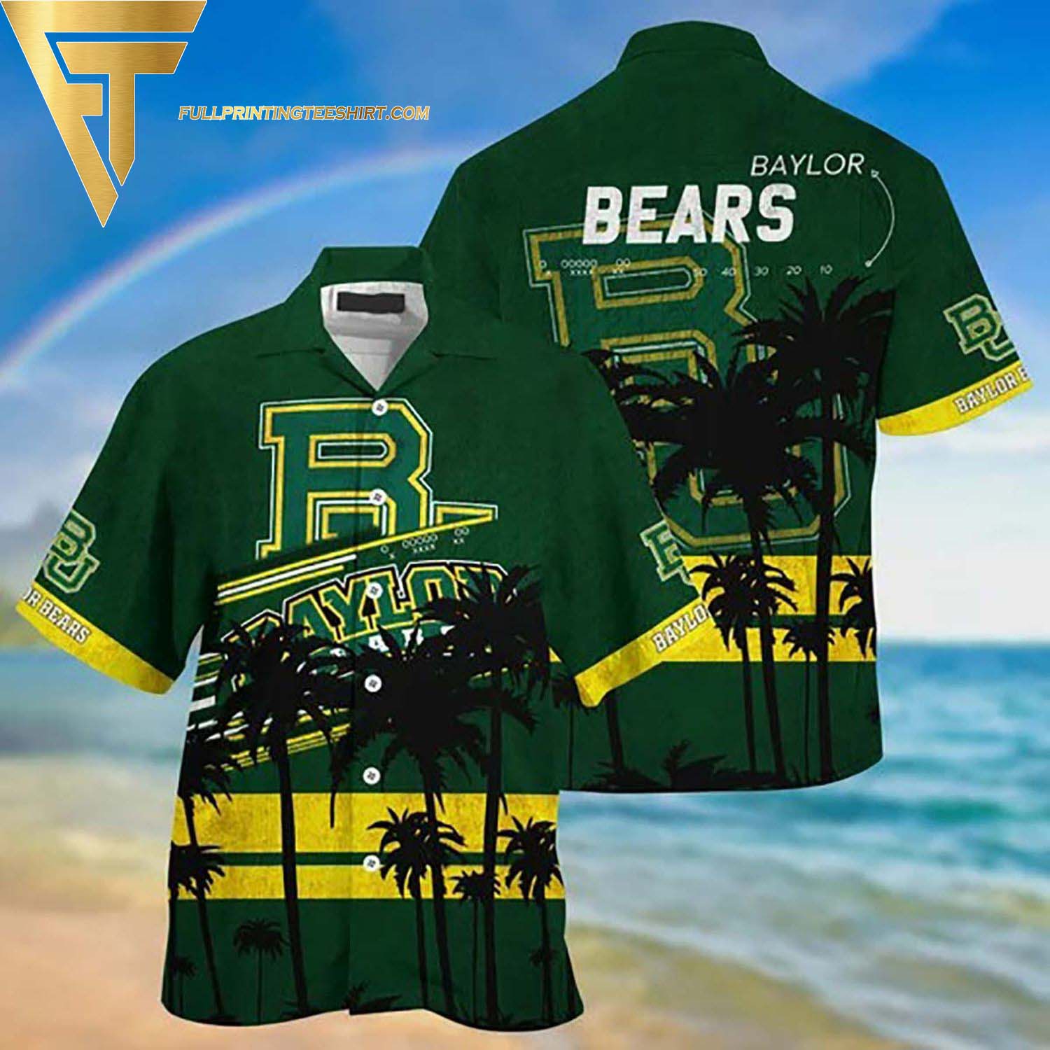 NCAA Baylor Bears Palm Tree Summer Holiday Hawaiian Shirt - Bluefink