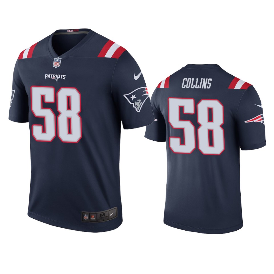 New England Patriots Jamie Collins Navy Color Rush Legend Jersey - Bluefink