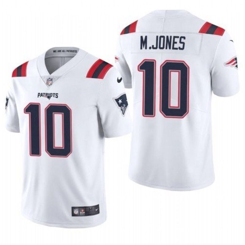 New England Patriots Mac Jones #10 2021 Draft Nfl White Jersey For Fans ...