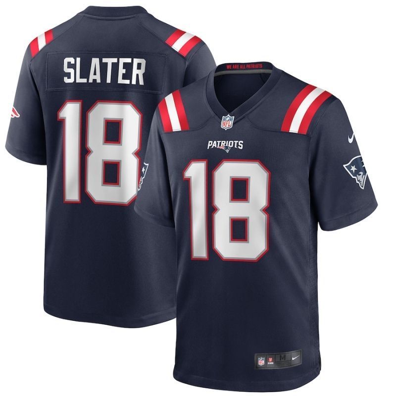 New England Patriots Matthew Slater #18 Nfl 2020 Black Blue Jersey ...