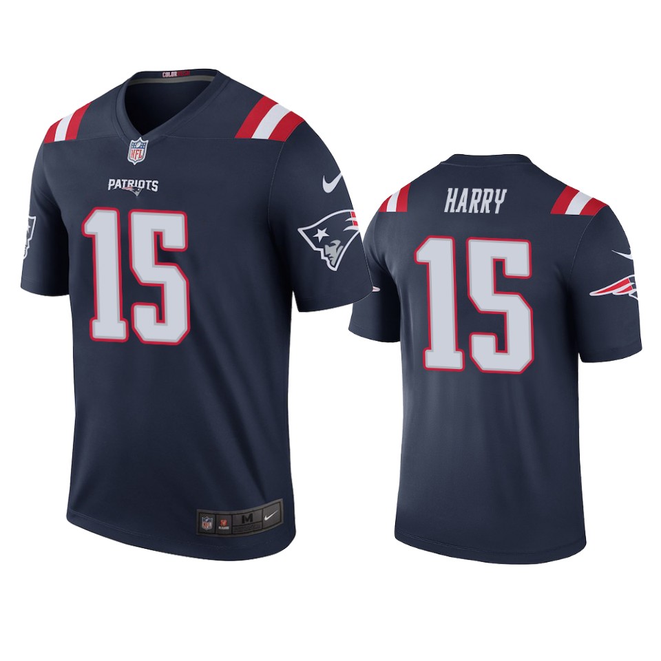 New England Patriots Nkeal Harry Navy Color Rush Legend Jersey - Bluefink