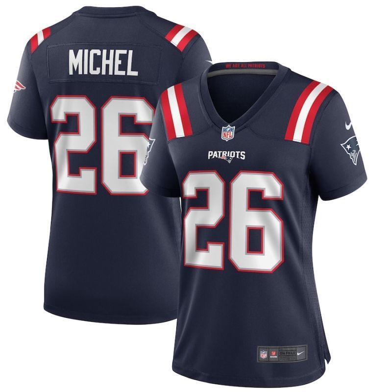 New England Patriots Sony Michel #26 Nfl 2020 Black Blue Jersey - Bluefink