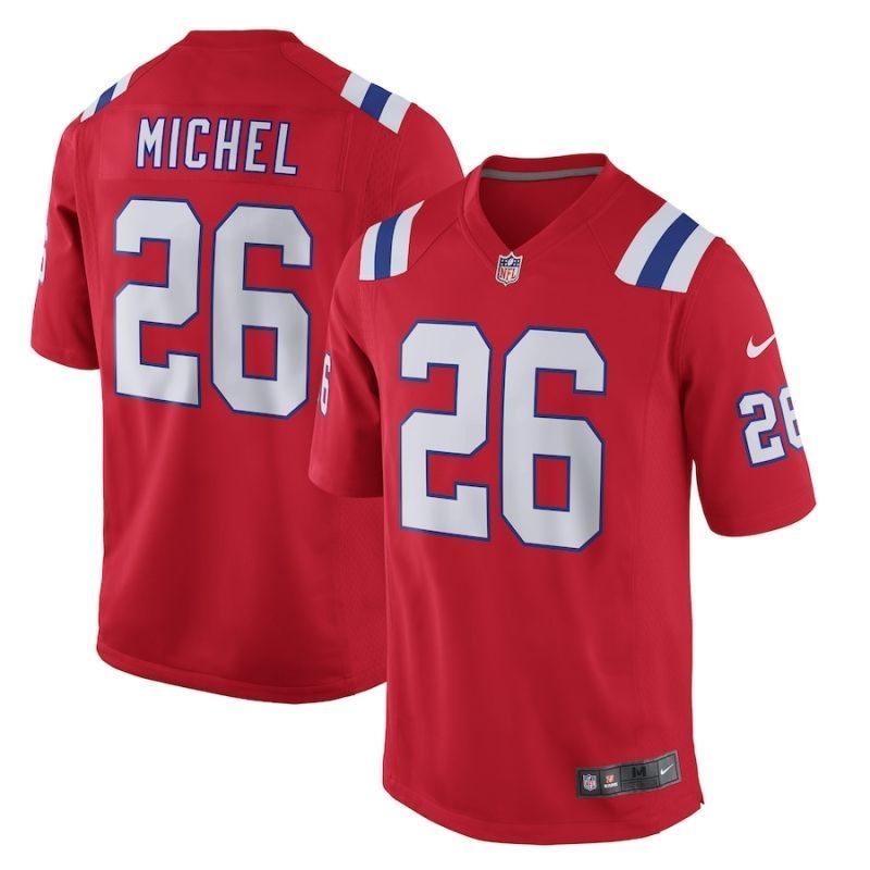 New England Patriots Sony Michel #26 Nfl 2020 Red Jersey - Bluefink