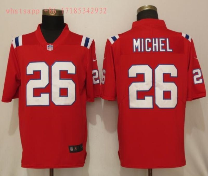 New England Patriots Sony Michel #26 Nfl 2020 Red Jersey Jersey - Bluefink