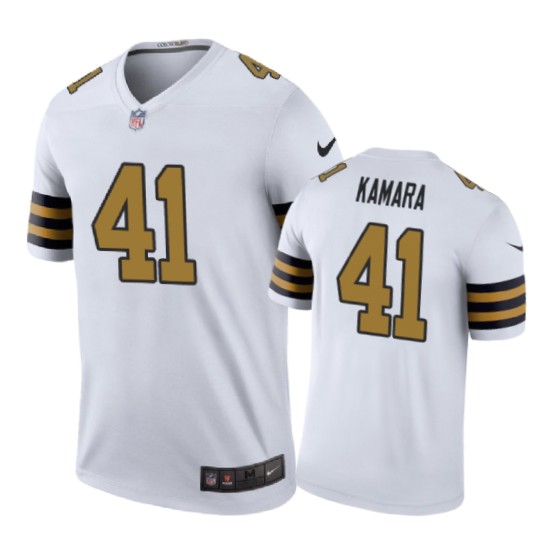 New Orleans Saints #41 Alvin Kamara Nike Color Rush White Jersey - Bluefink