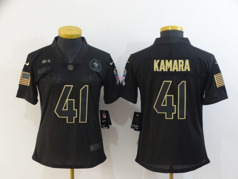 New Orleans Saints Alvin Kamara #41 Nfl 2020 Black Womens Jersey - Bluefink