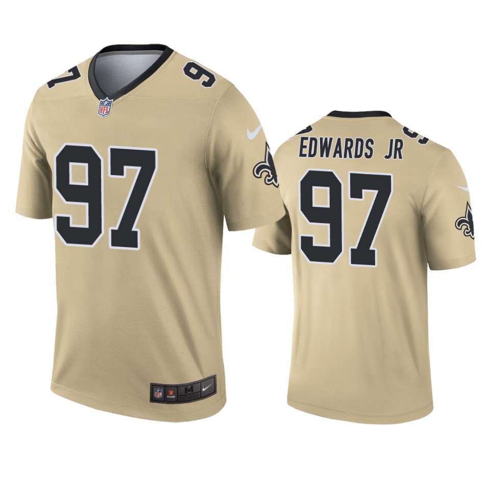 New Orleans Saints Mario Edwards Jr Gold Inverted Legend Jersey - Bluefink