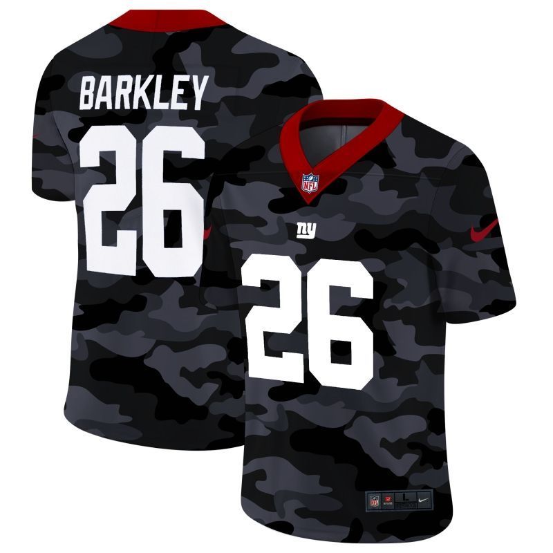 New York Giants Saquon Barkley #26 Nfl 2020 Camo Black Jersey - Bluefink