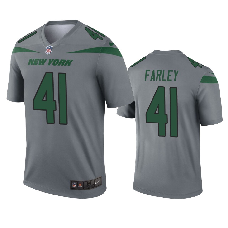 New York Jets Matthias Farley Gray Inverted Legend Jersey - Bluefink