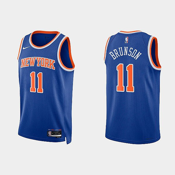 New York Knicks 11 Jalen Brunson 2022-23 Icon Edition Royal Men Jersey ...
