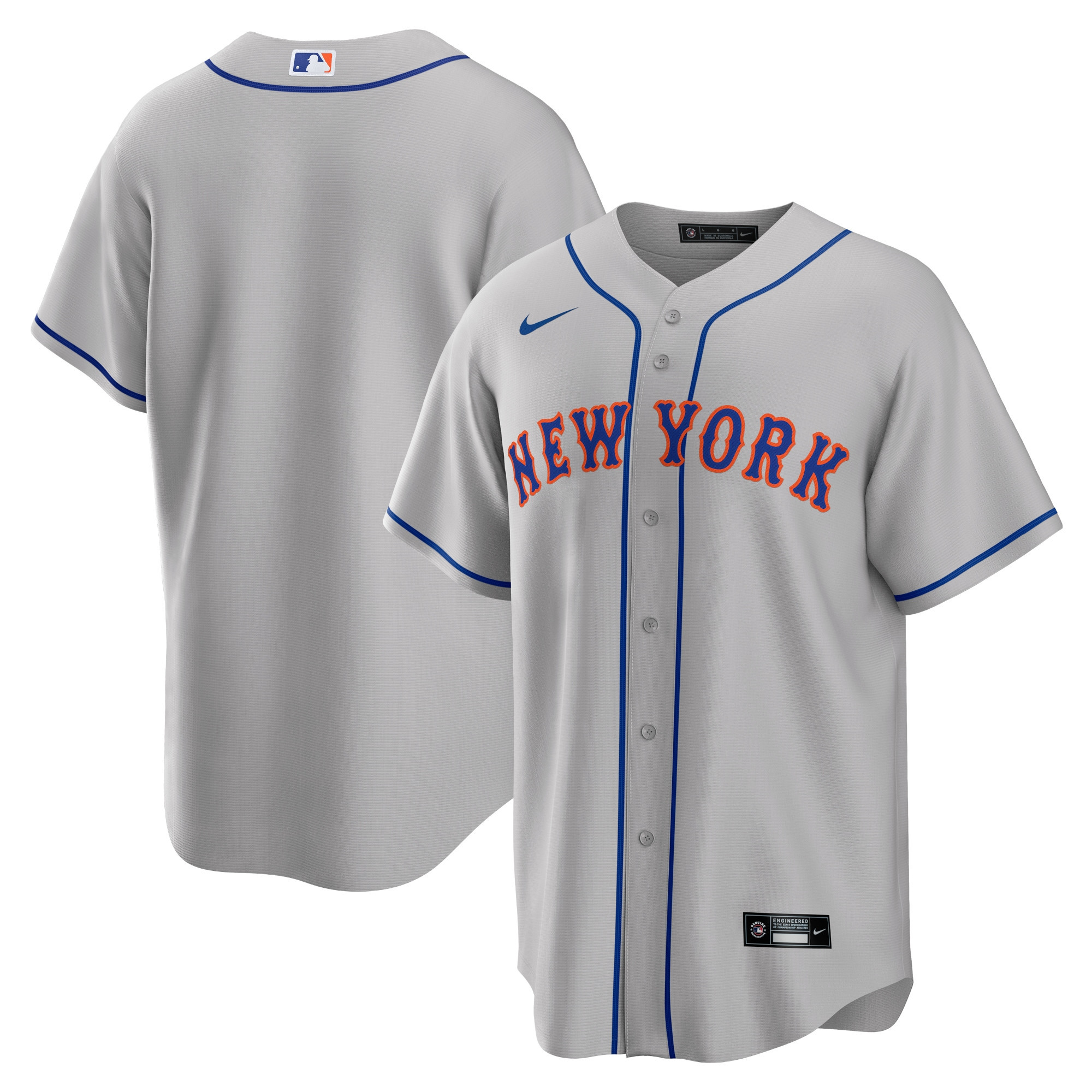 New York Mets Road Replica Team Jersey Gray Mlb - Bluefink