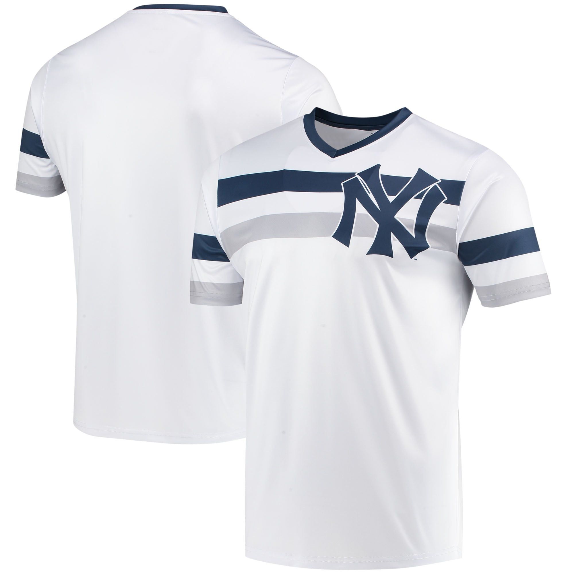 New York Yankees Stitches Cooperstown Collection V-neck Jersey - White ...