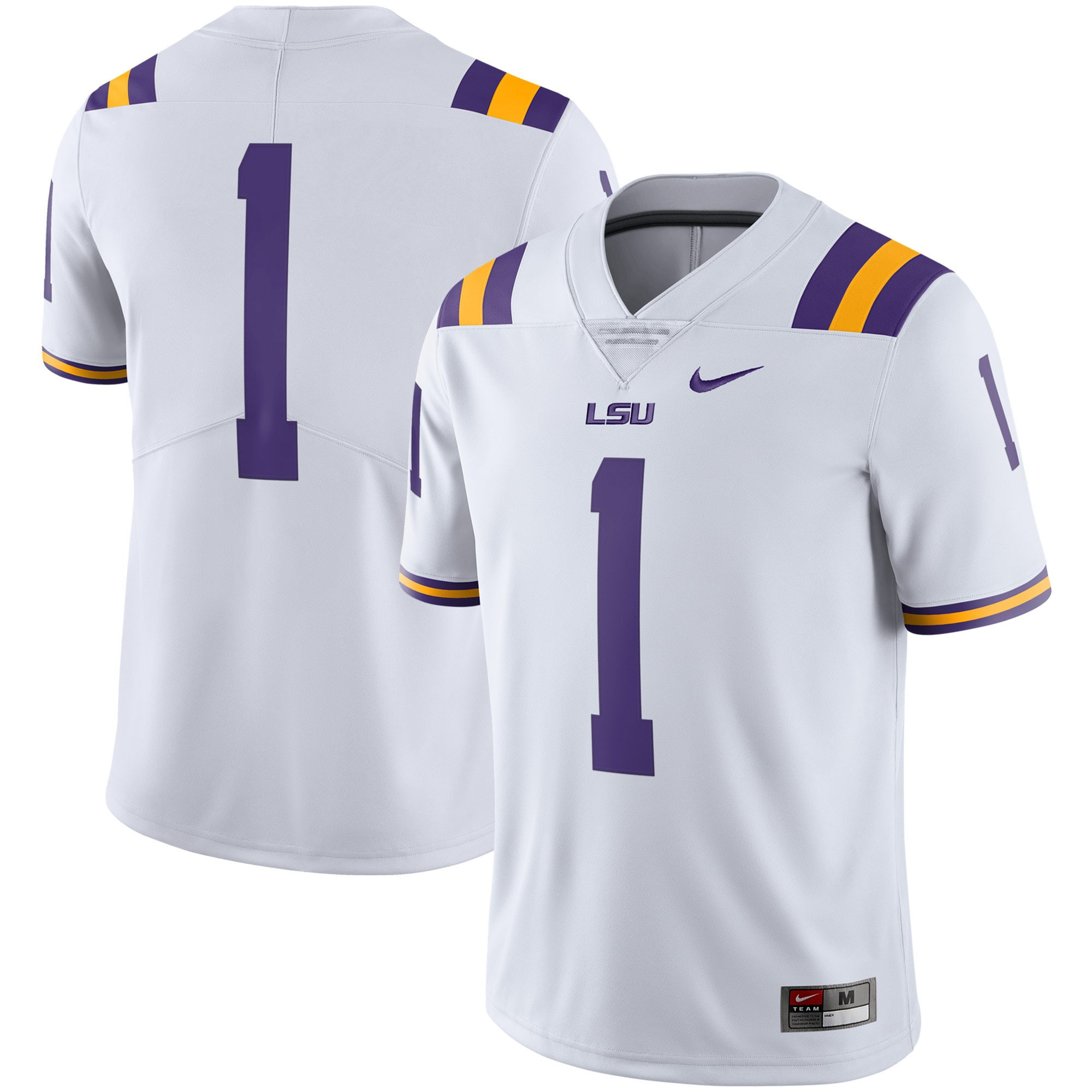 Number 1 Lsu Tigers Team Limited Jersey White Ncaa - Bluefink