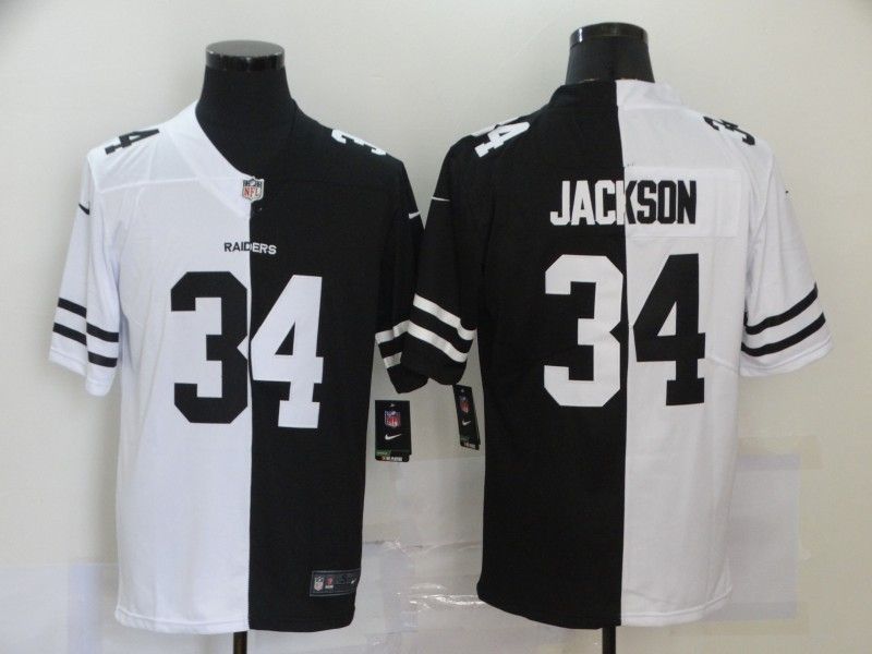 Oakland Raiders Bo Jackson #34 Nfl 2020 Black And White Jersey - Bluefink