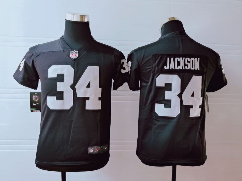 Oakland Raiders Bo Jackson #34 Nfl 2020 Dark Brown Jersey - Bluefink