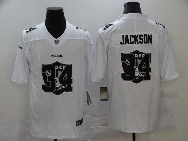 Oakland Raiders Bo Jackson #34 Nfl 2020 White Jersey - Bluefink