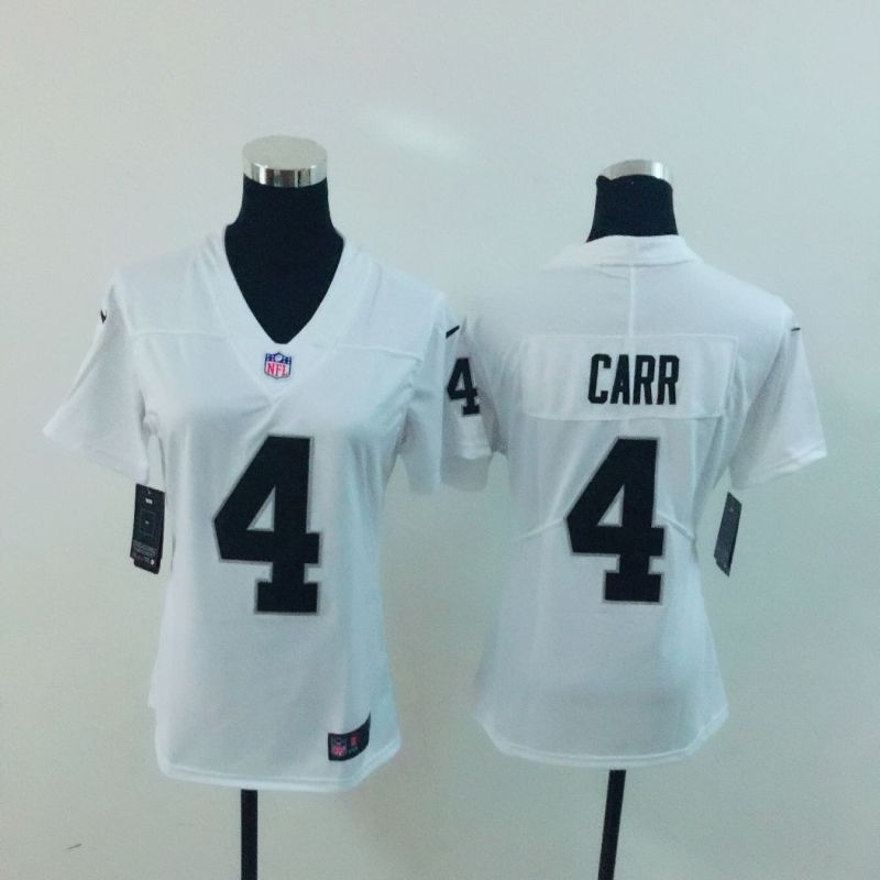 Oakland Raiders Derek Carr #4 Nfl 2020 White Womens Jersey - Bluefink