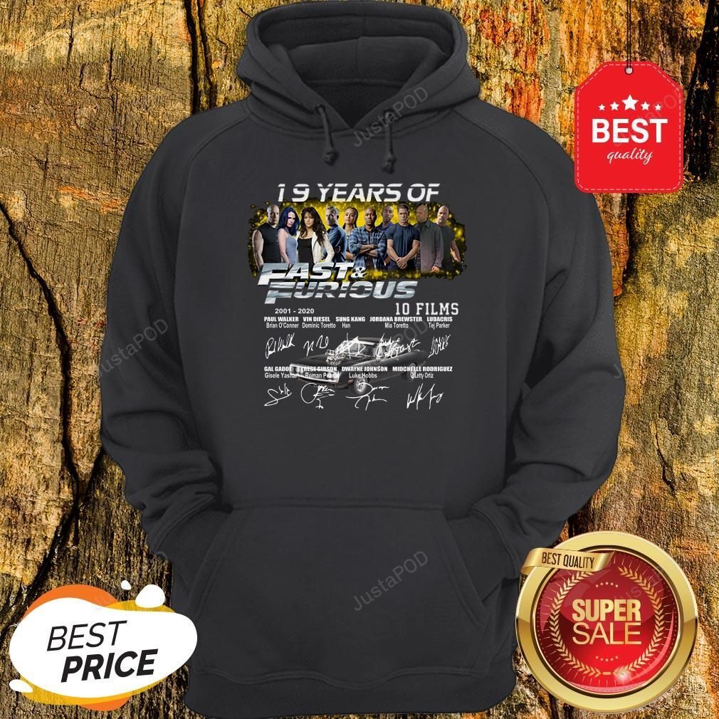 Official 19 Years Of 2001 2020 Fast & Furious 10 Films Signature - Bluefink