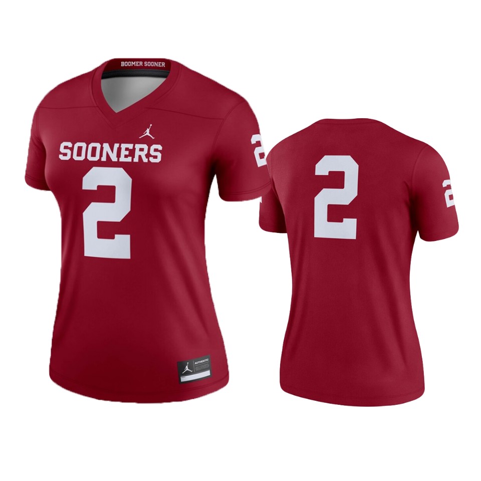 Oklahoma Sooners #2 Crimson Legend College Football Jersey - Bluefink