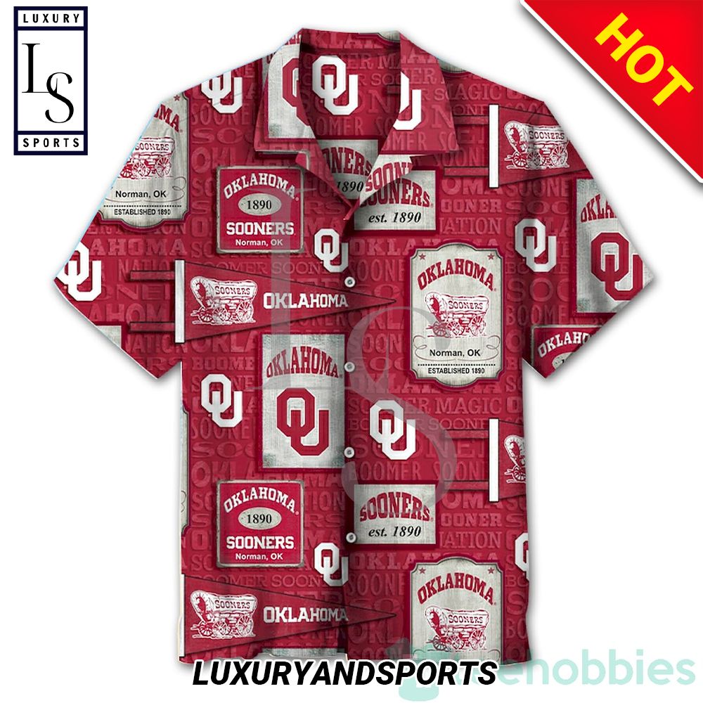 Oklahoma Sooners Vintage Hawaiian Shirt - Bluefink