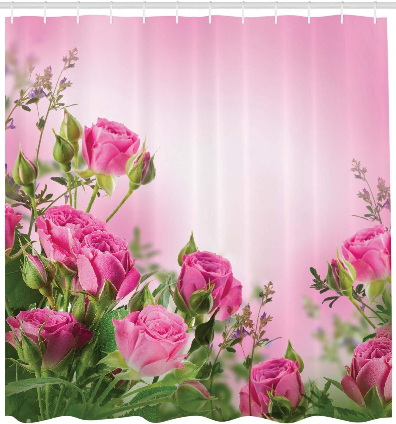 Ombre Roses and Buds Shower Curtain for Spring Season Bathroom Decor ...
