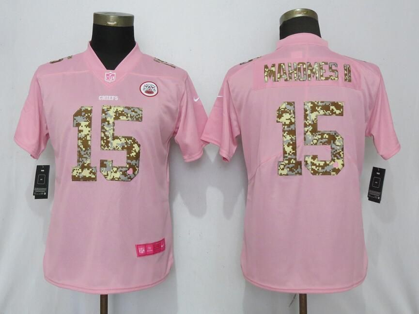 Patrick Mahomes Ii #15 Kansas City Chiefs 2020 Nfl Pink And Camo Jersey ...