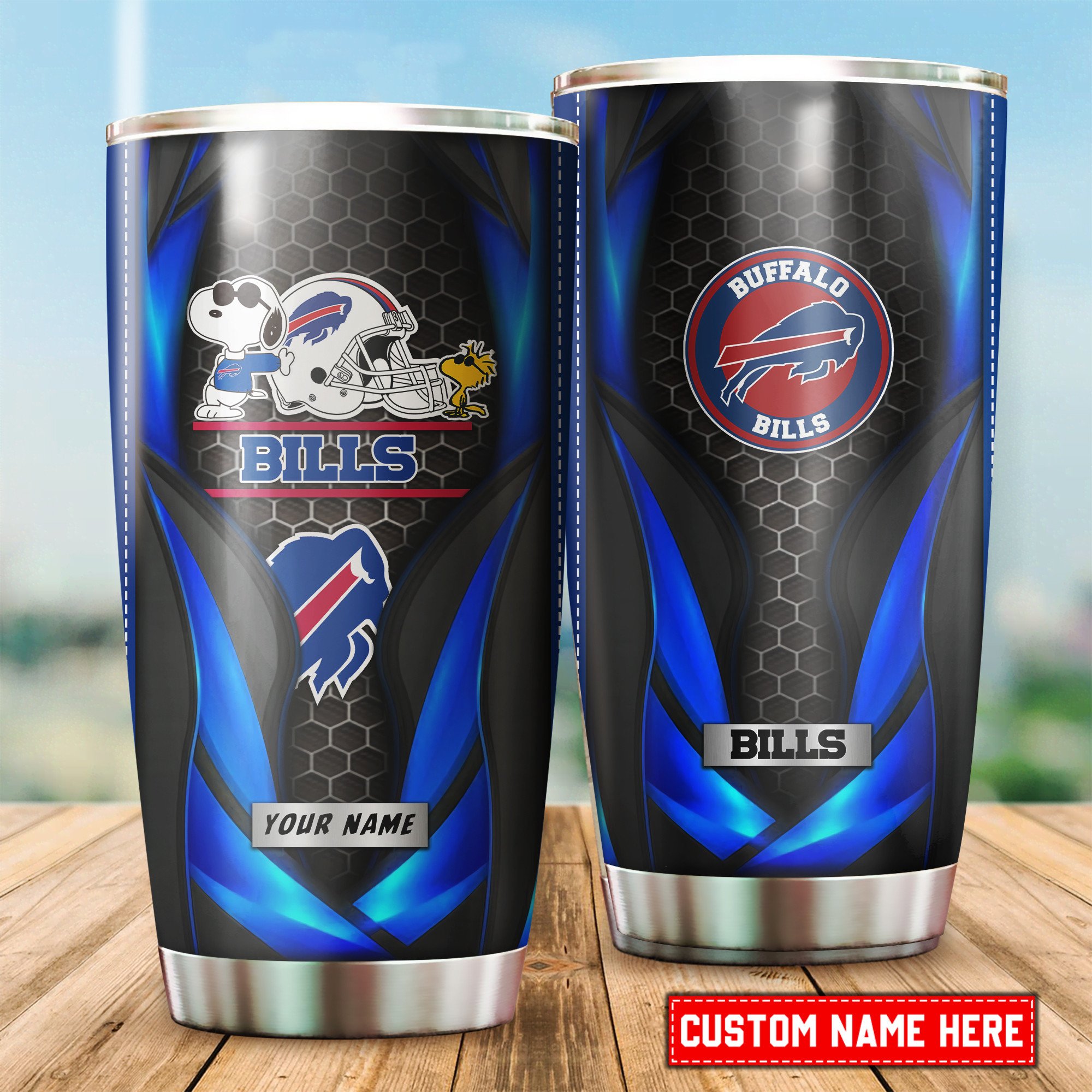 Personalized Buffalo Bills Tumbler - Custom Name Edition - Bluefink