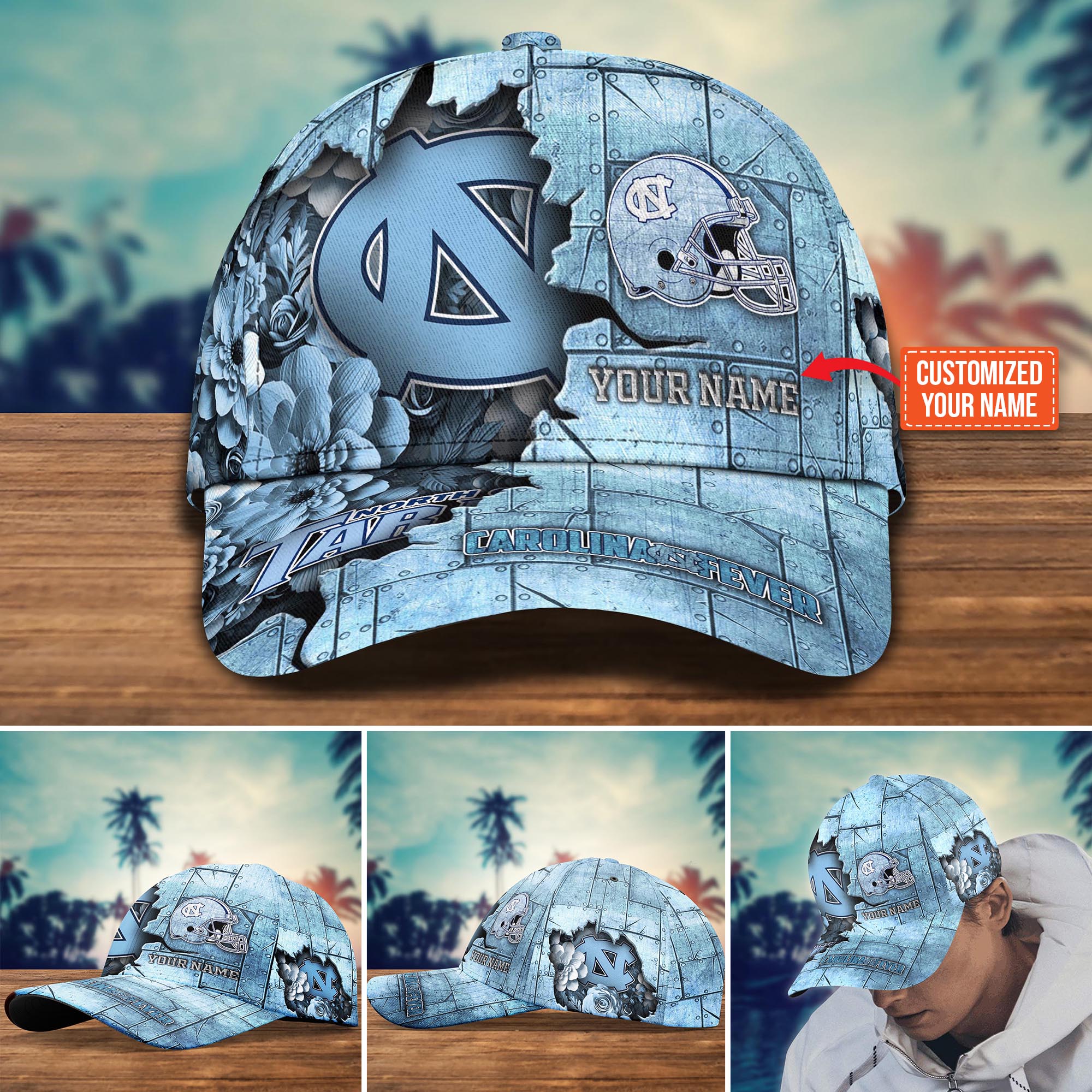Personalized North Carolina Tar Heels Cap for Fans - Bluefink