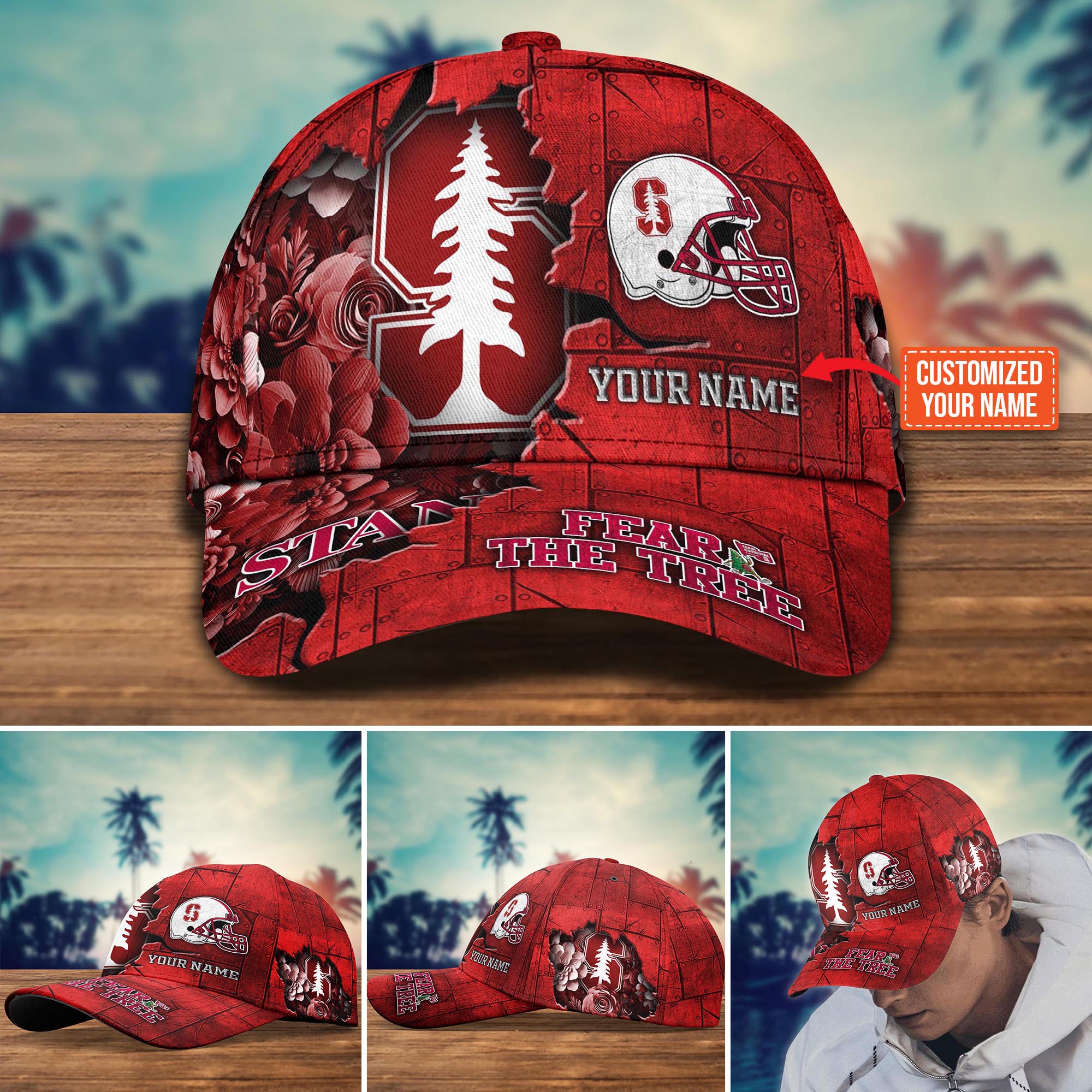 Personalized Stanford Cardinal Cap for Fans - Bluefink