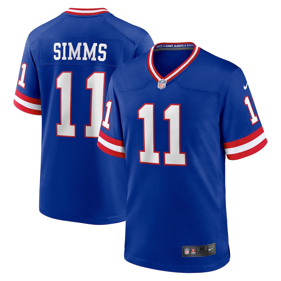 Phil Simms New York Giants Classic Retired Player Game Jersey - Royal ...