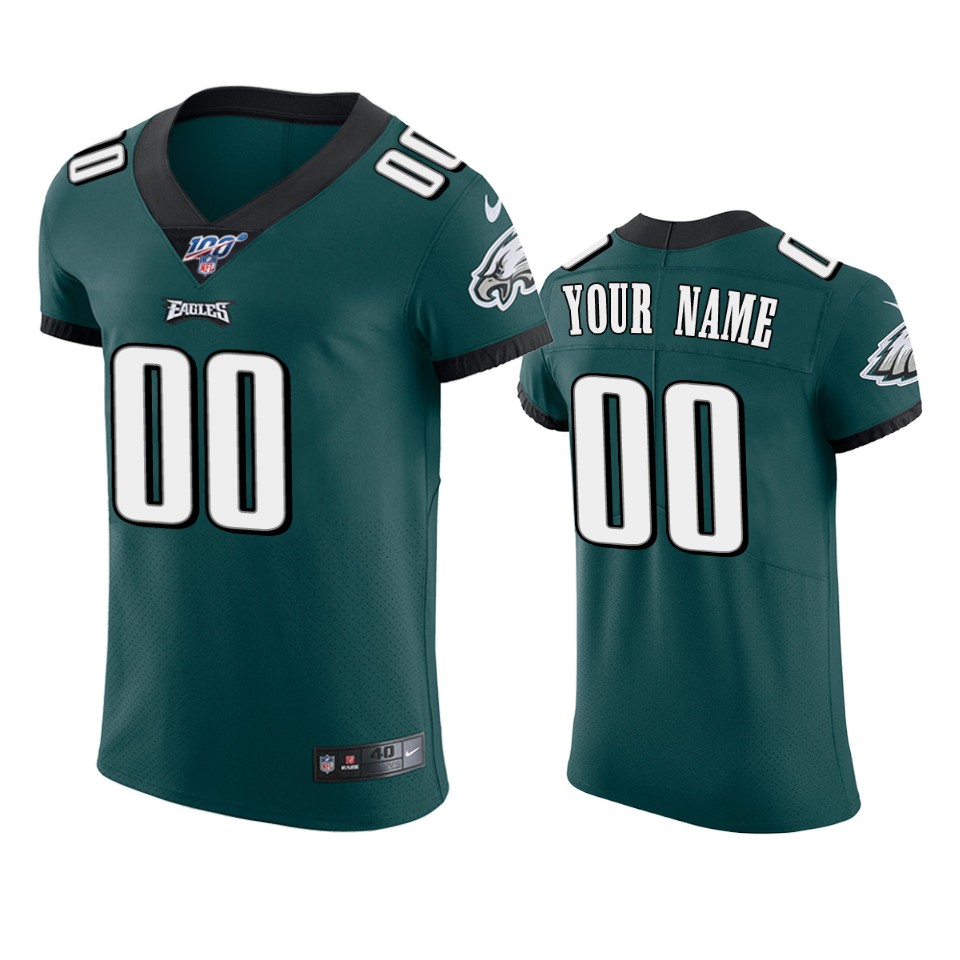 Philadelphia Eagles Custom Midnight Green 100th Season Vapor Elite Jersey - Bluefink