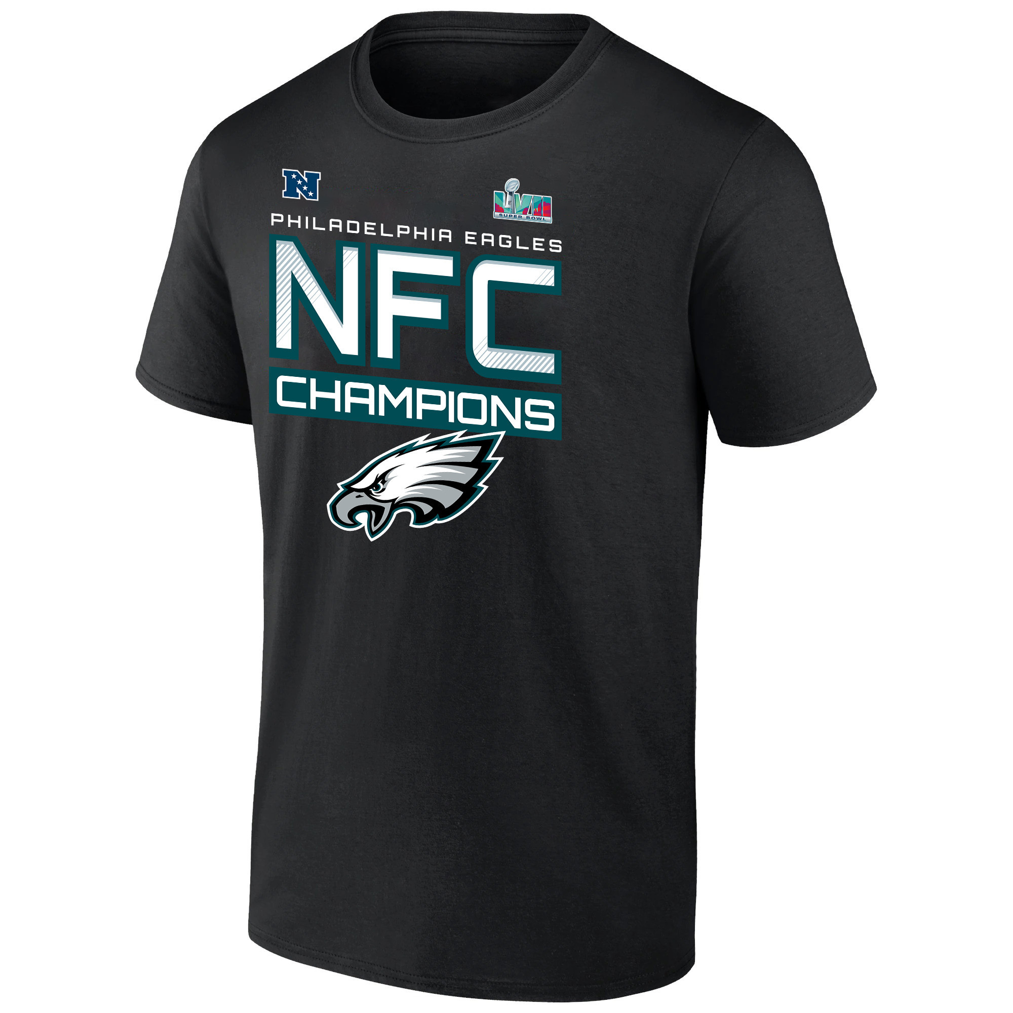 Philadelphia Eagles NFC Champions Iconic Slant Black T-Shirt - Bluefink