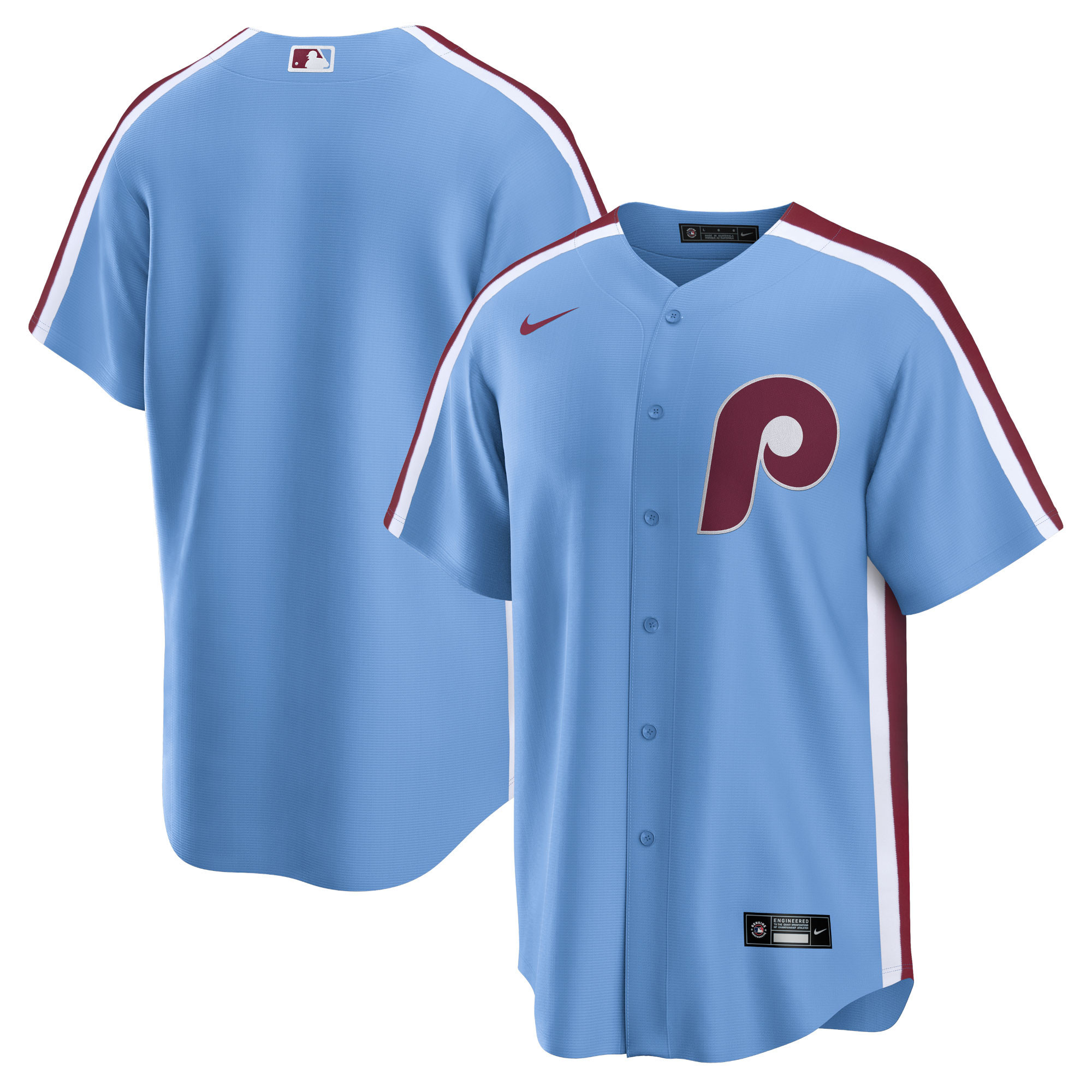 Philadelphia Phillies Alternate Replica Team Jersey - Light Blue Mlb ...
