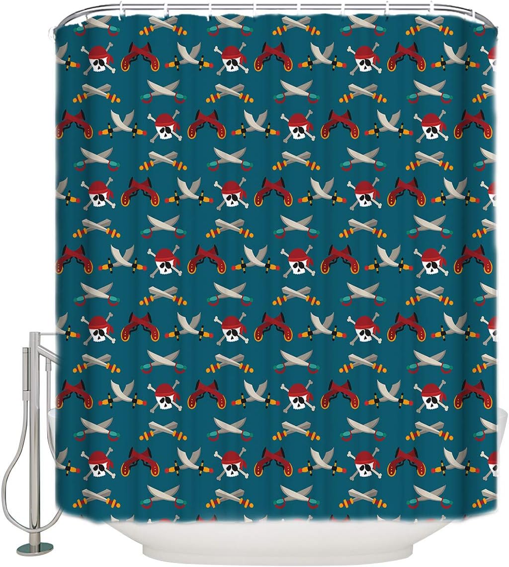 Pirate and Skull Shower Curtain - Dark and Mysterious Bathroom Decor ...