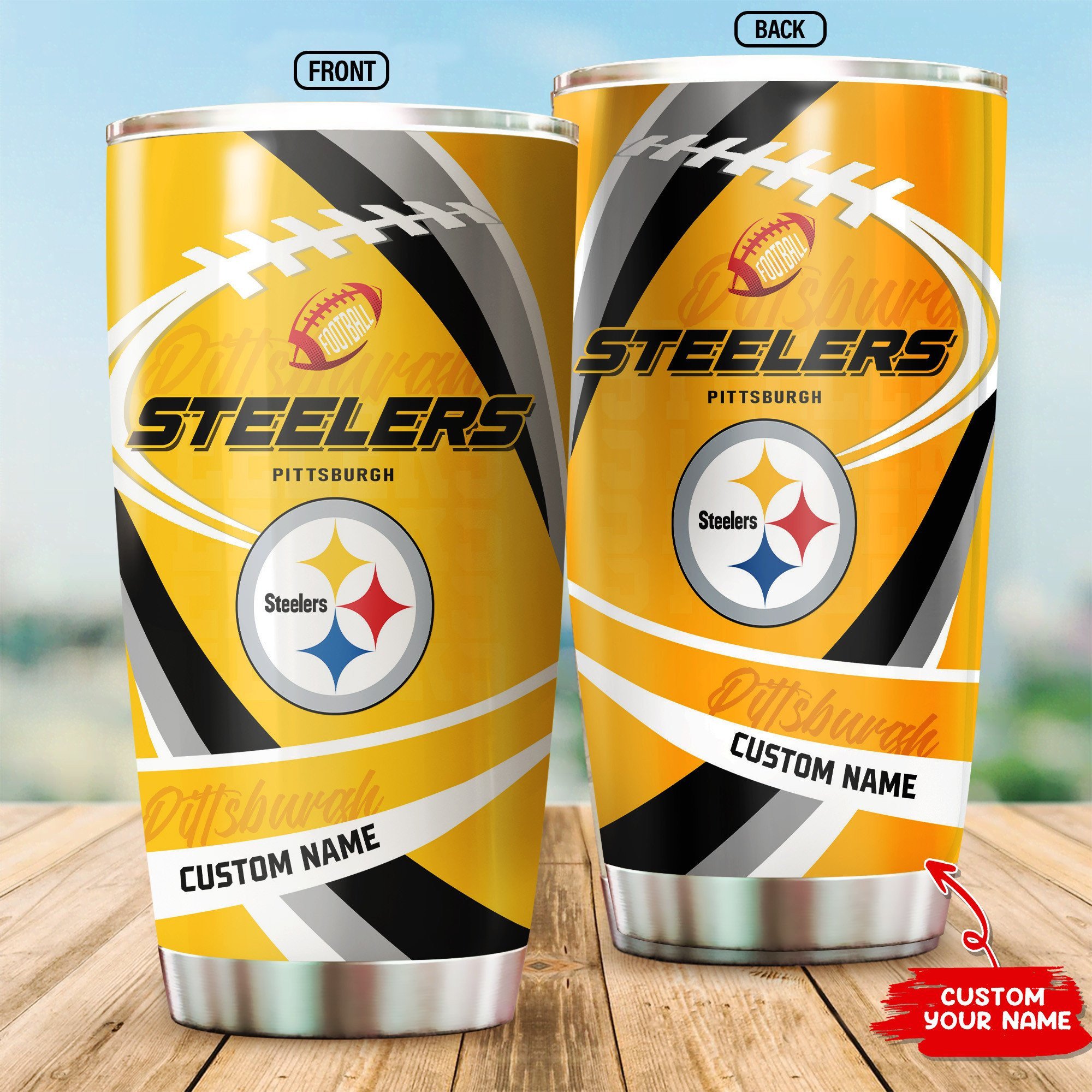 Pittsburgh Steelers Custom Name Tumbler - Customizable Pittsburgh ...