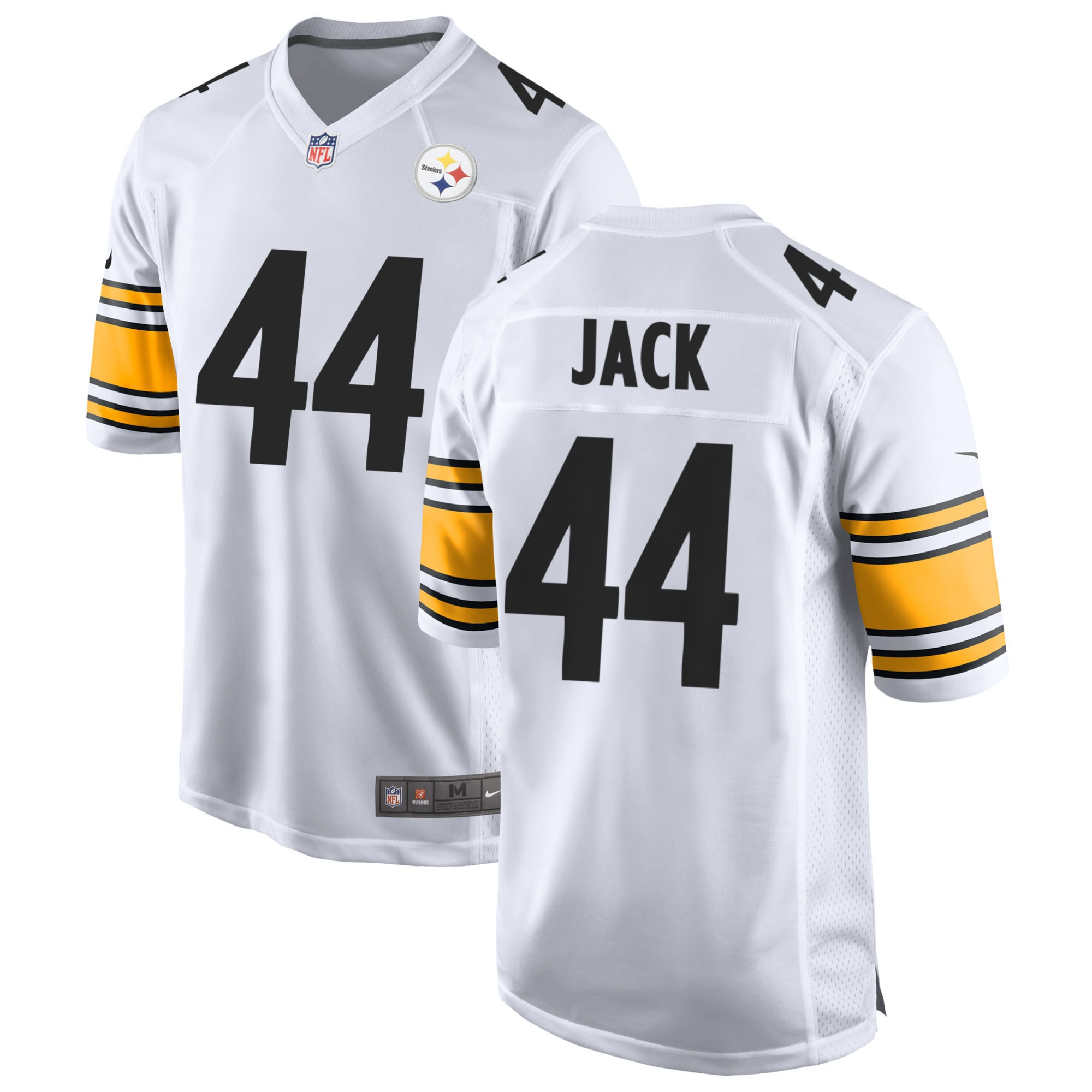 Pittsburgh Steelers Myles Jack 44 Game Jersey - White Jersey - Bluefink