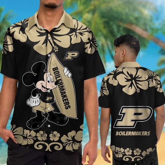Purdue Boilermakers Mickey Mouse Hawaiian Shirt - Bluefink