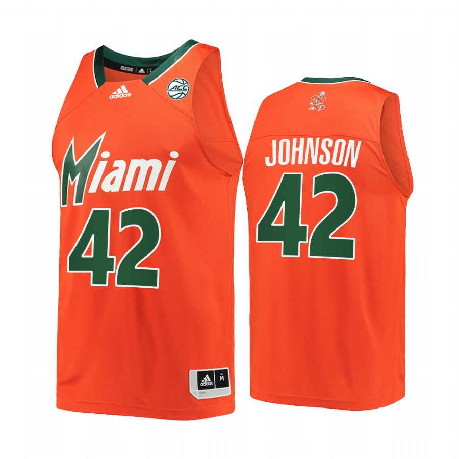 Reggie Johnson 42 Miami Hurricanes Uniform Jersey Reverse Retro ...