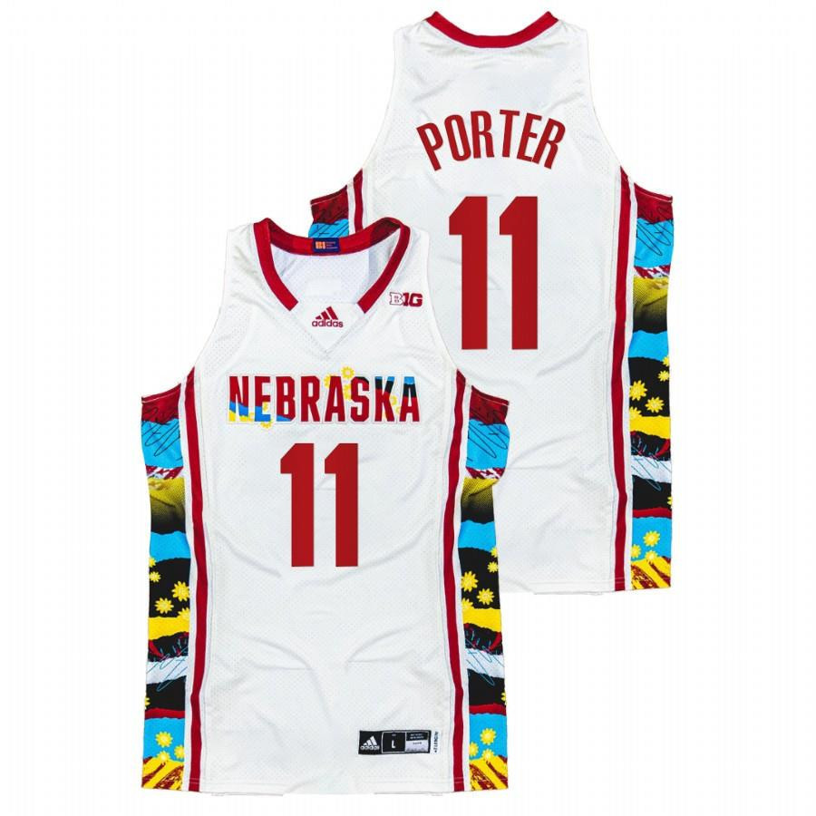 Ruby Porter 11 White Nebraska Cornhuskers 2022 Sunflower BHM Honoring ...