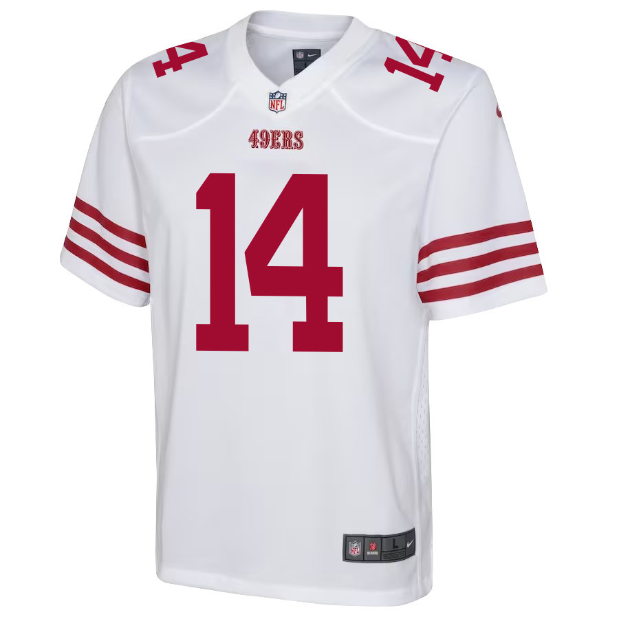 Sam Darnold 14 San Francisco 49ers Youth Game Jersey - White - Bluefink