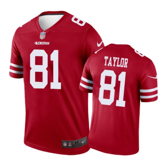 San Francisco 49ers #81 Trent Taylor Nike Color Rush Scarlet Jersey ...