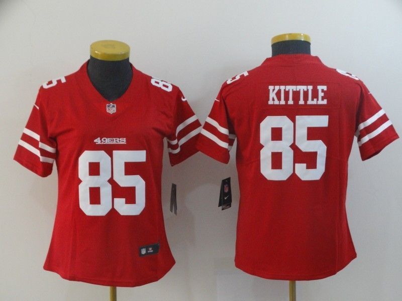 San Francisco 49ers George Kittle #85 2020 Nfl Red Womens Jersey Jersey ...