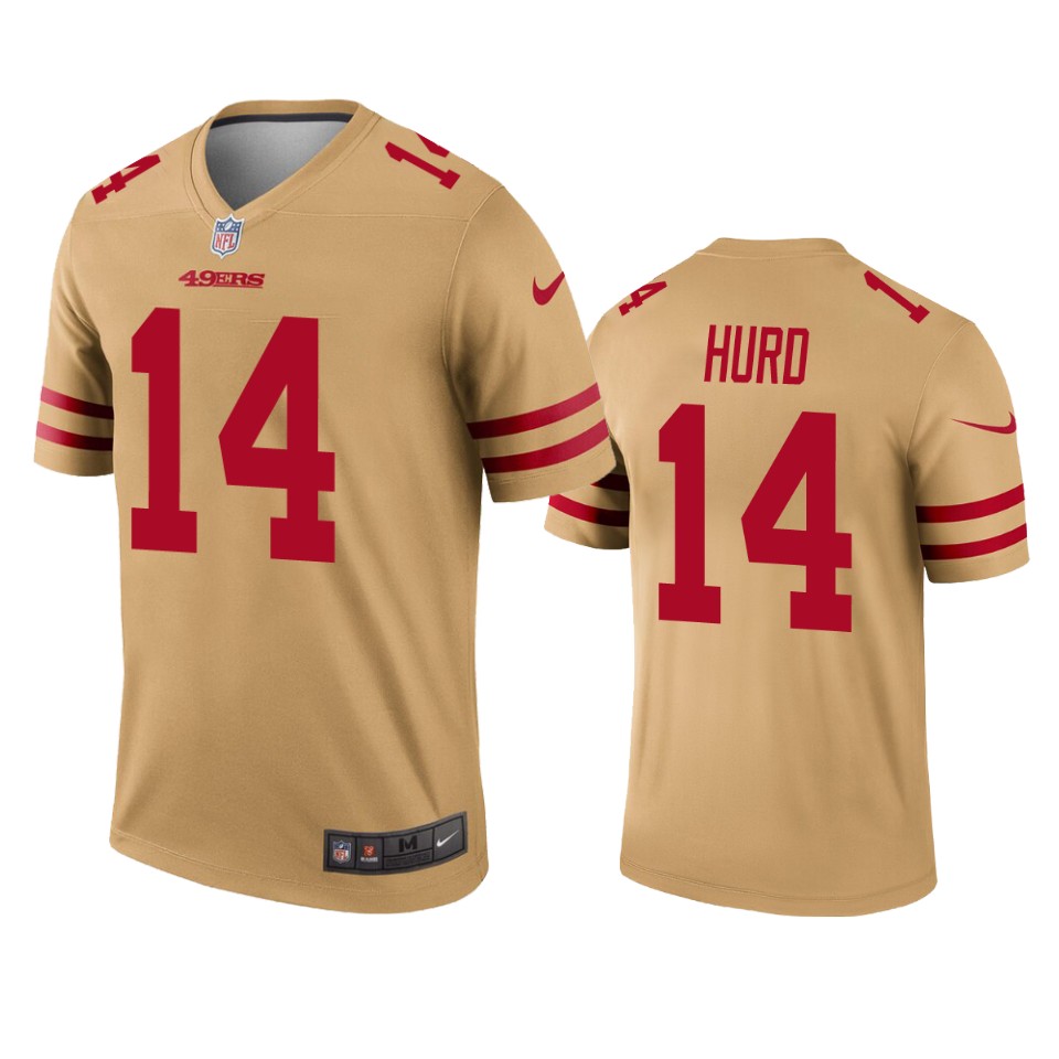 San Francisco 49ers Jalen Hurd Gold Inverted Legend Jersey - Bluefink