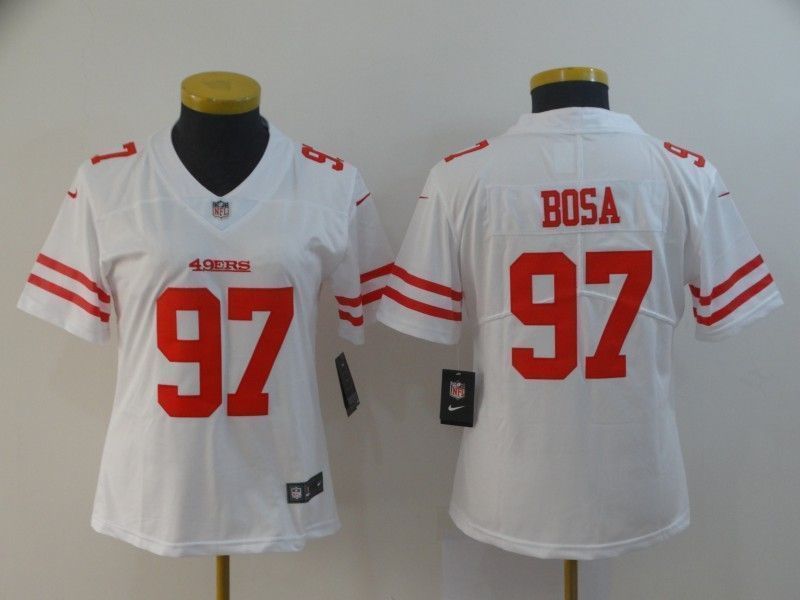 San Francisco 49ers Nick Bosa #97 2020 Nfl White Womens Jersey Jersey ...