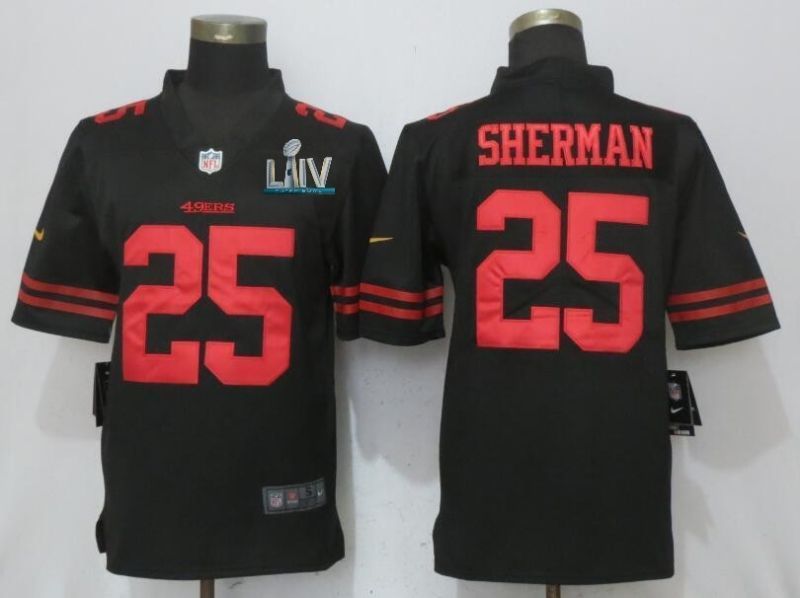 San Francisco 49ers Richard Sherman #25 2020 Nfl Black Jersey Jersey ...
