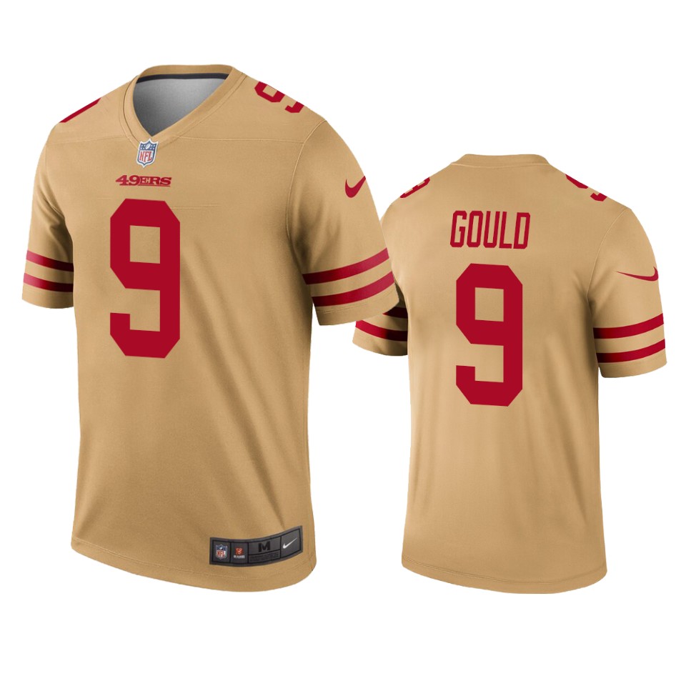 San Francisco 49ers Robbie Gould Gold Inverted Legend Jersey - Bluefink