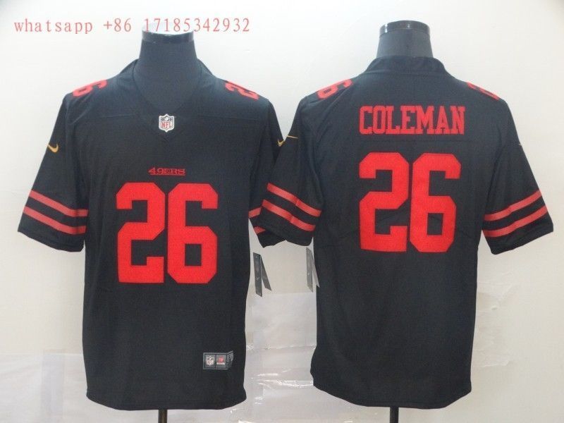 San Francisco Tevin Coleman #26 2020 Nfl Black Jersey Jersey - Bluefink