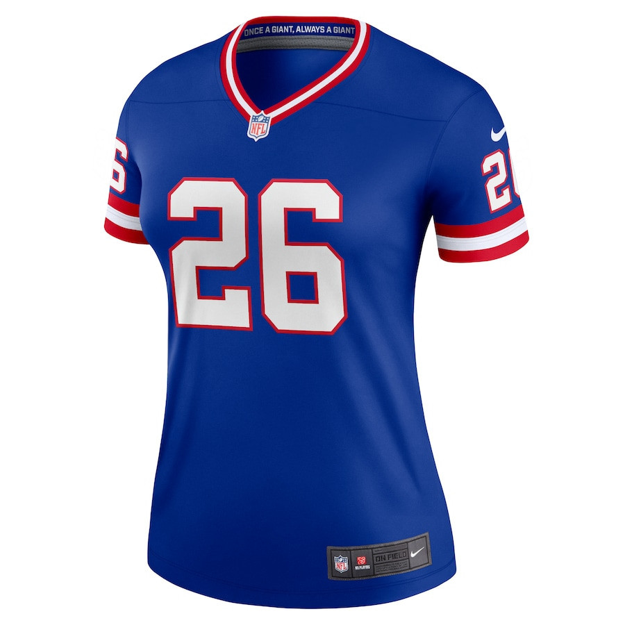 Saquon Barkley 26 New York Giants Women's Classic Player Legend Jersey ...