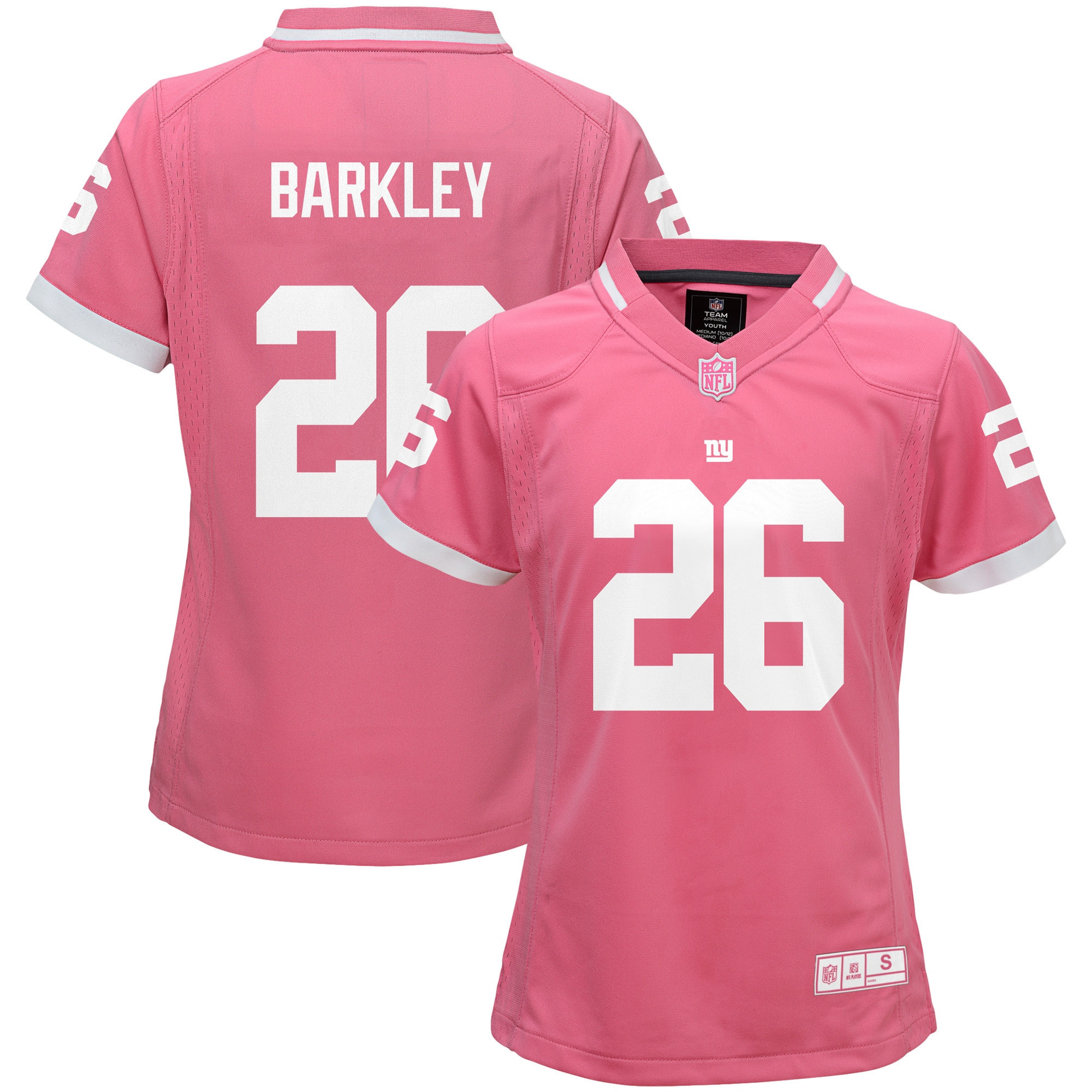 Saquon Barkley New York Giants Girls Bubble Gum Jersey - Pink Nfl ...