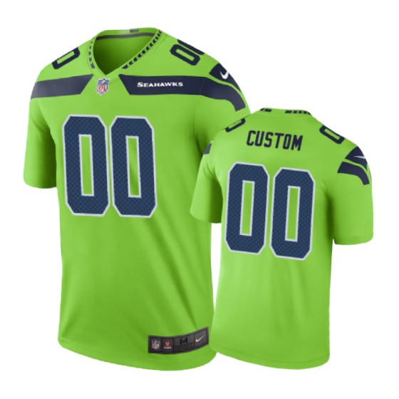 Seattle Seahawks #00 Custom Nike Color Rush Green Jersey - Bluefink